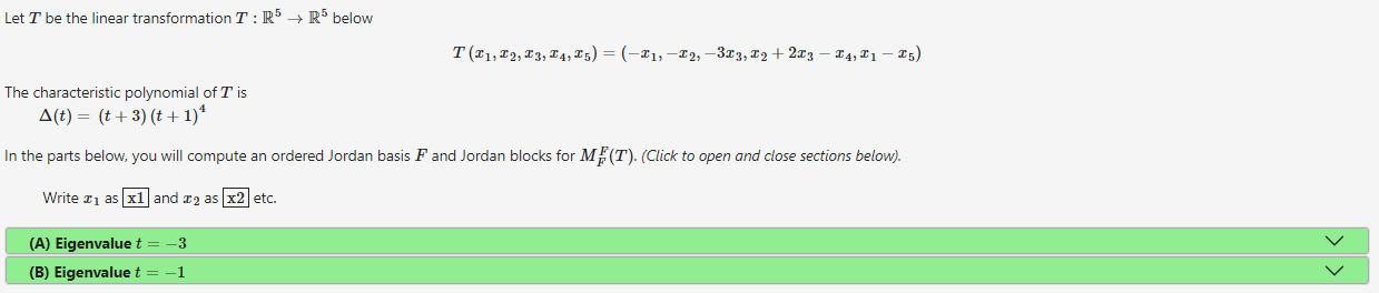 Solved Let T ﻿be the linear transformation T:R5→R5 | Chegg.com