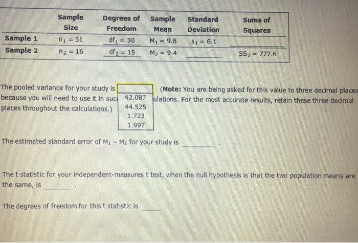 Solved 4. Differentiating pooled variance and the estimated | Chegg.com