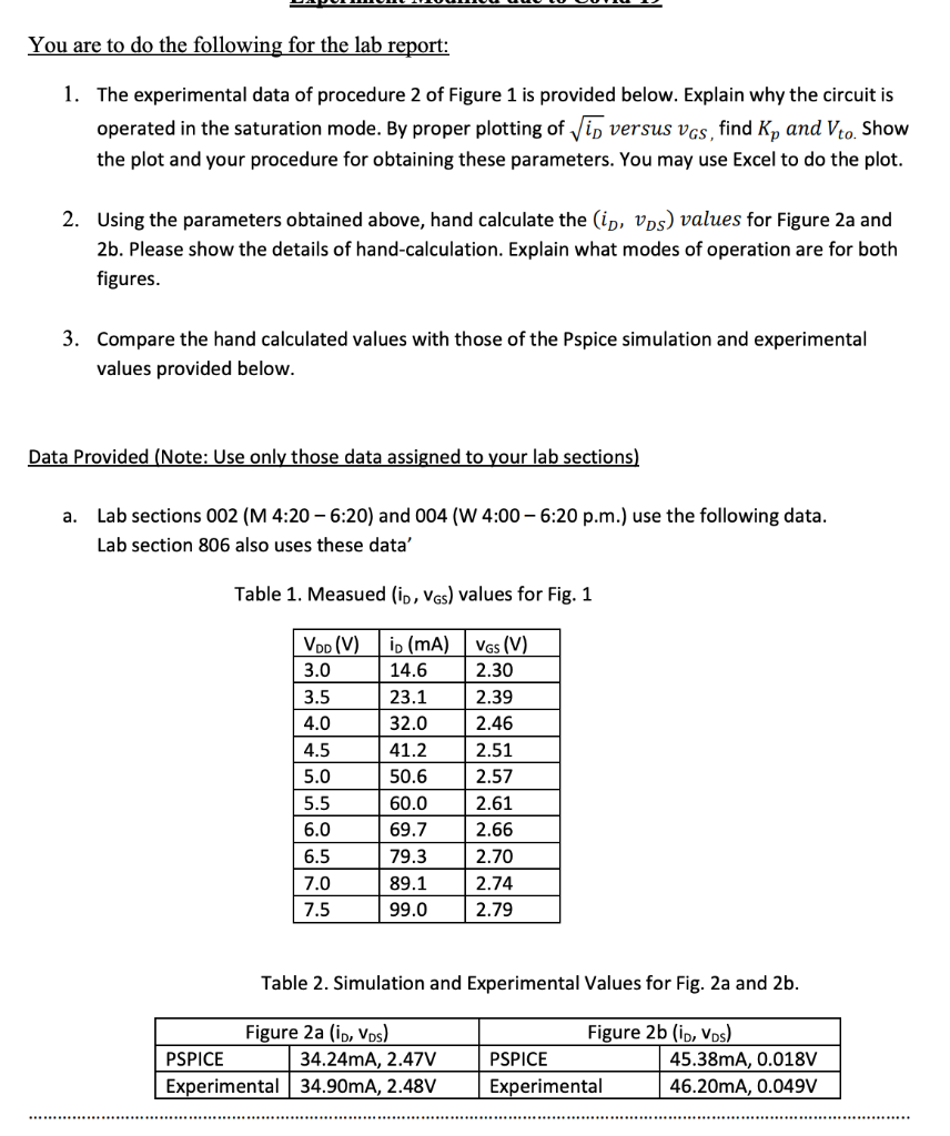 You are to do the following for the lab report: 1. | Chegg.com