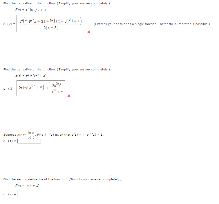 Solved Find the derivative of the function. (Simplify your | Chegg.com