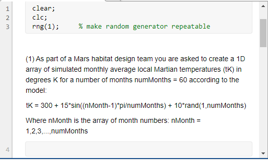 Solved 2 3 clear; clc; rng(1); % make random generator | Chegg.com