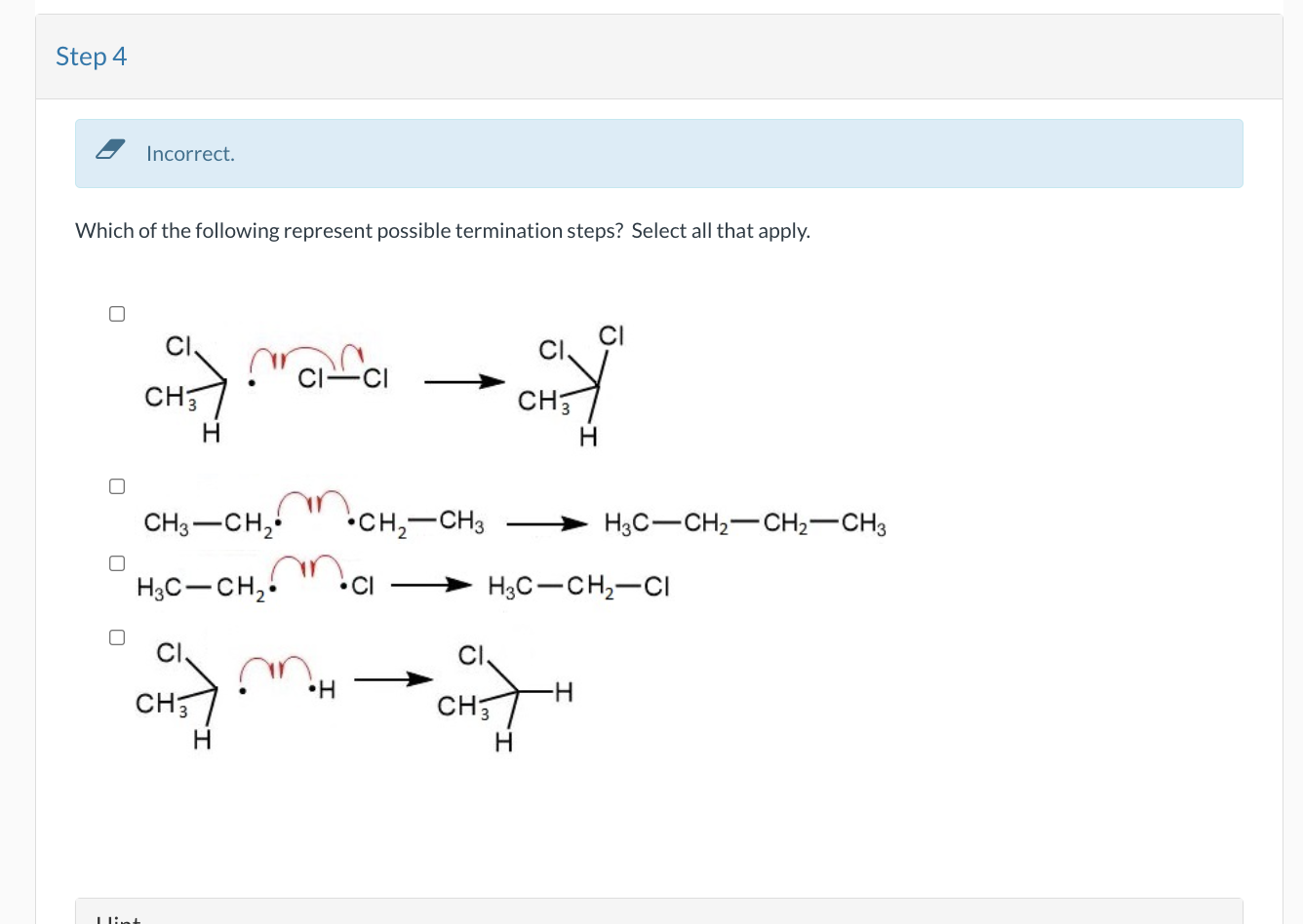 Solved Incorrect. Which of the following represent possible | Chegg.com