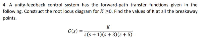 Solved 4. A unity-feedback control system has the | Chegg.com