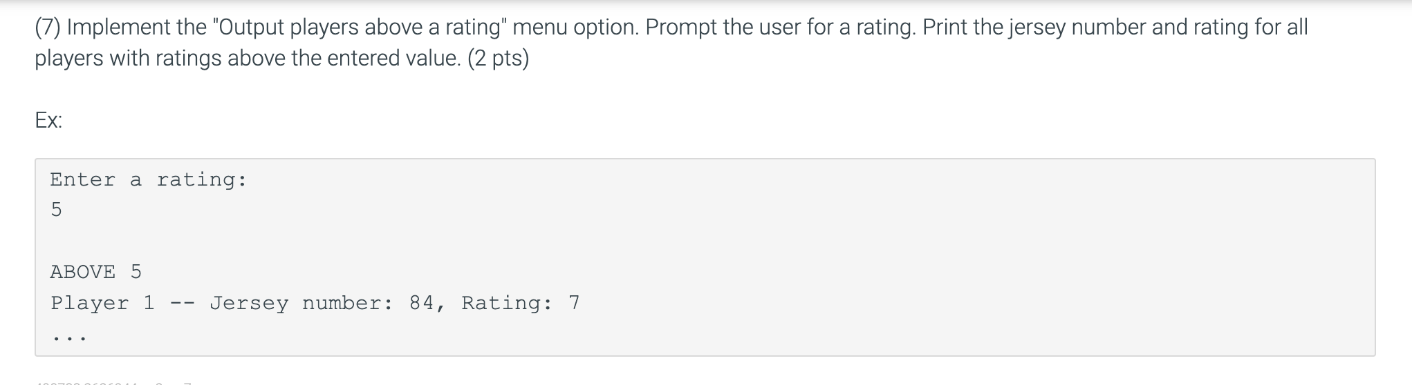 Solved This program will store roster and rating information | Chegg.com