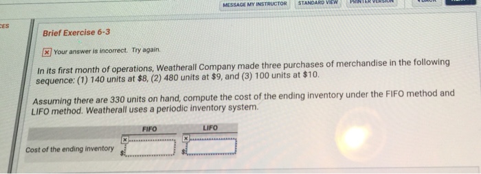 Solved MESSAGE MY INSTRUCTOR STANDARD VIEW ES Brief Exercise | Chegg.com