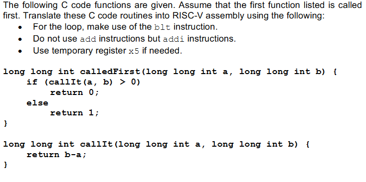 Note: Use only the basic RISC-V instructions and do | Chegg.com