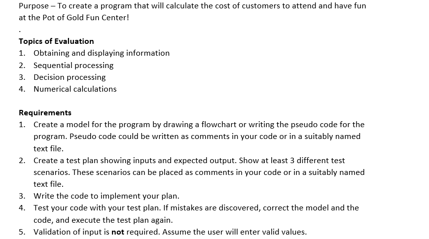 Solved Purpose - To create a program that will calculate the | Chegg.com