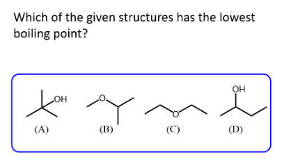 Solved Which of the given structures has the lowest boiling | Chegg.com