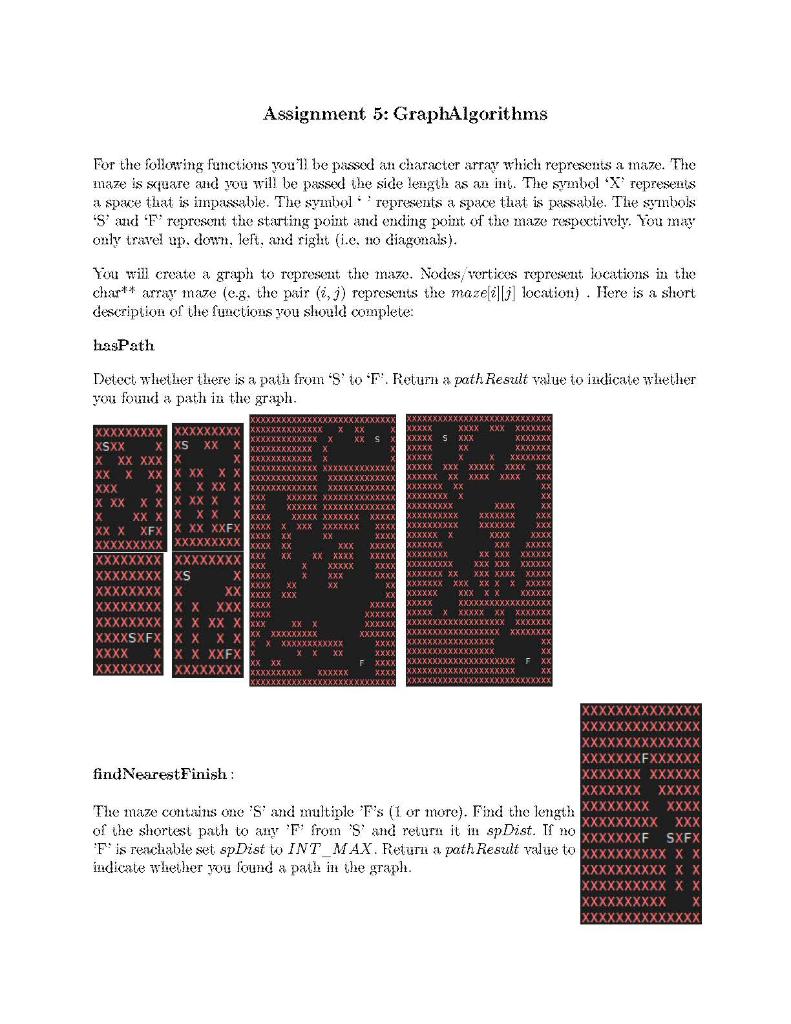 Assignment 5: GraphAlgorithms For the following | Chegg.com
