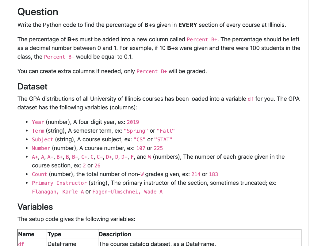 Solved ion Write Python Code Find Percentage B S Giv