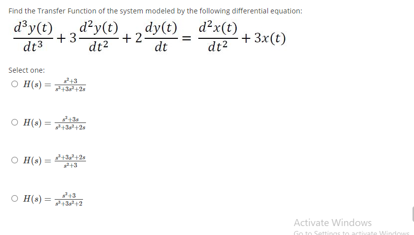 Solved Find the Transfer Function of the system modeled by | Chegg.com