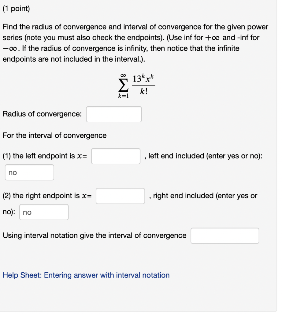Solved Find the radius of convergence and interval of | Chegg.com