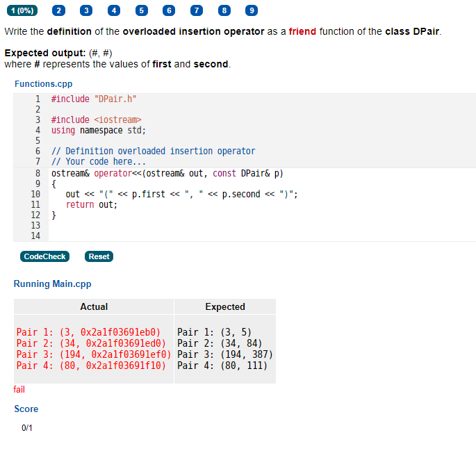 Solved Write the definition of the overloaded insertion | Chegg.com