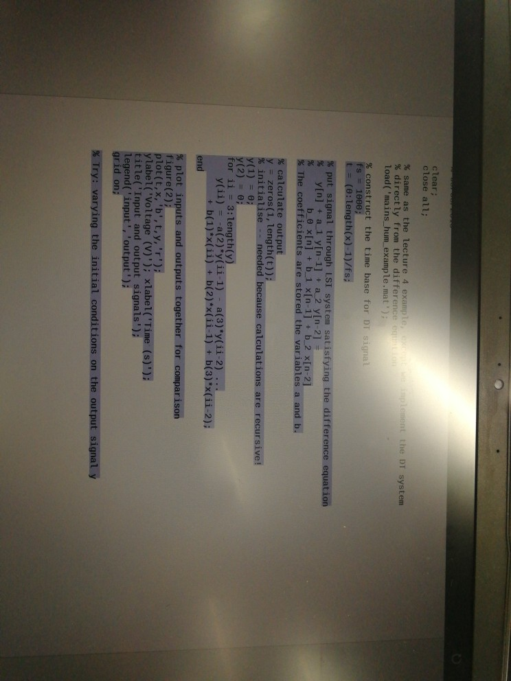 Solved Question 4. Write Matlab code to compute the output | Chegg.com