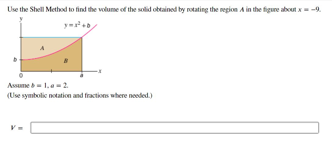 Solved Use the Shell Method to calculate the volume of | Chegg.com