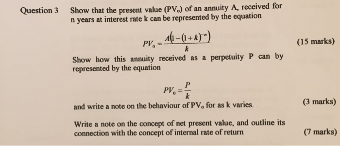 Solved Show that the present value (PV_o) of an annuity A, | Chegg.com