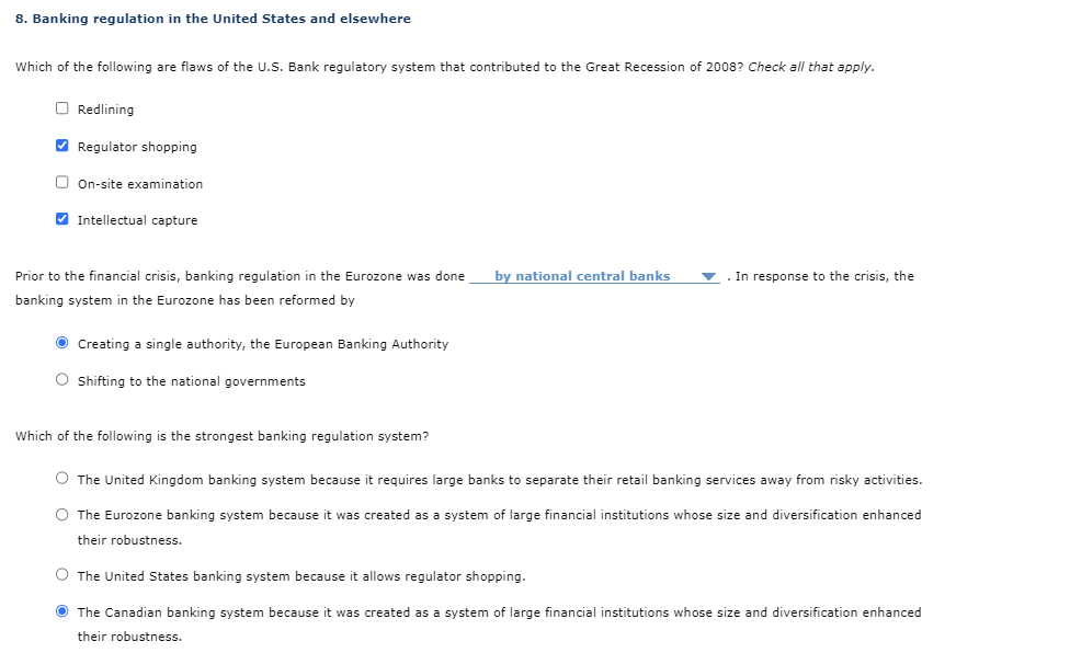 Solved I have a question about banking regulations in the | Chegg.com