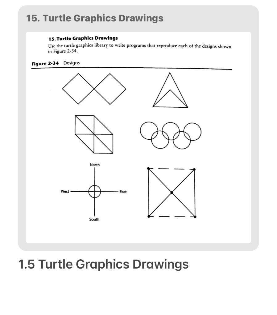 15. Turtle Graphics Drawings 15. Turtle Graphics | Chegg.com