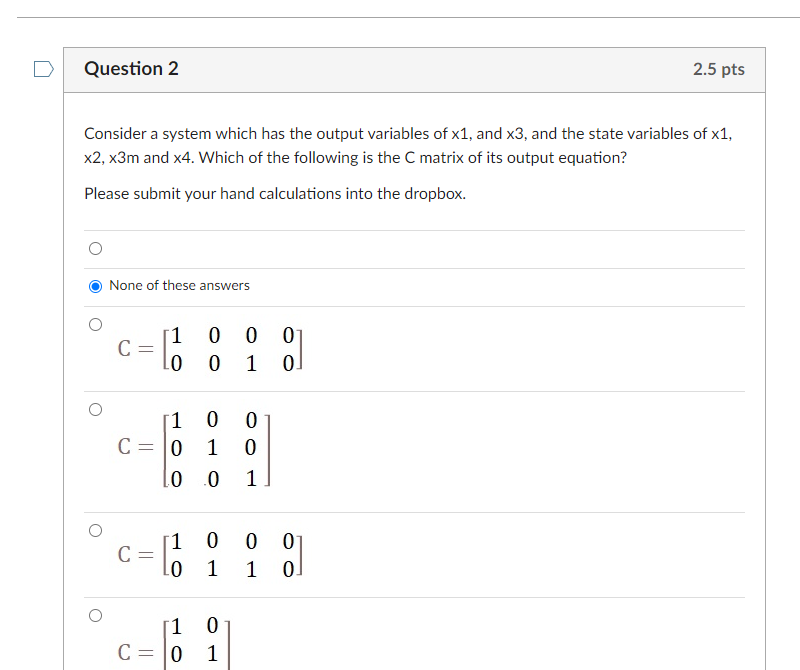 Solved Consider a system which has the output variables of | Chegg.com