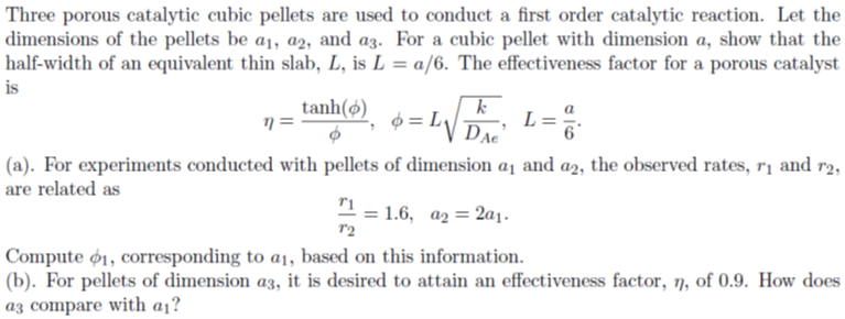 Solved Three porous catalytic cubic pellets are used to | Chegg.com