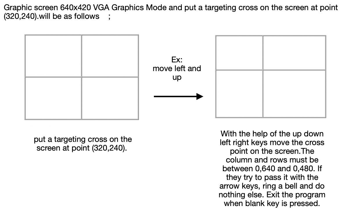 Graphic screen 640x420 VGA Graphics Mode and put a | Chegg.com