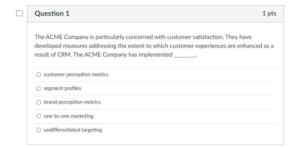 Solved Question 1The ACME Company is particularly concerned | Chegg.com