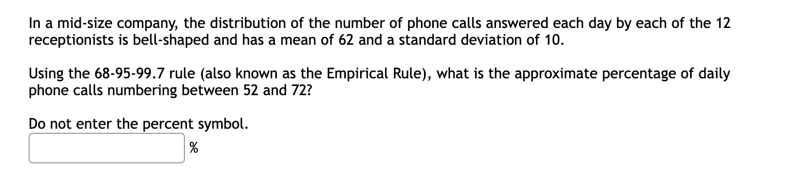 Solved In a mid-size company, the distribution of the number | Chegg.com