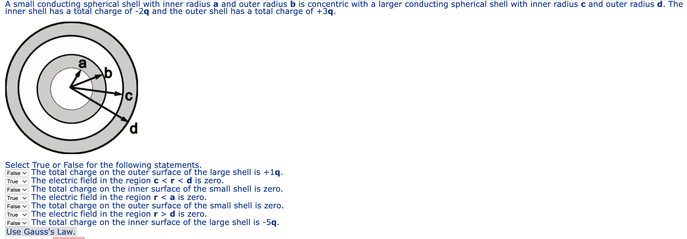 A small conducting spherical shell with inner radius | Chegg.com