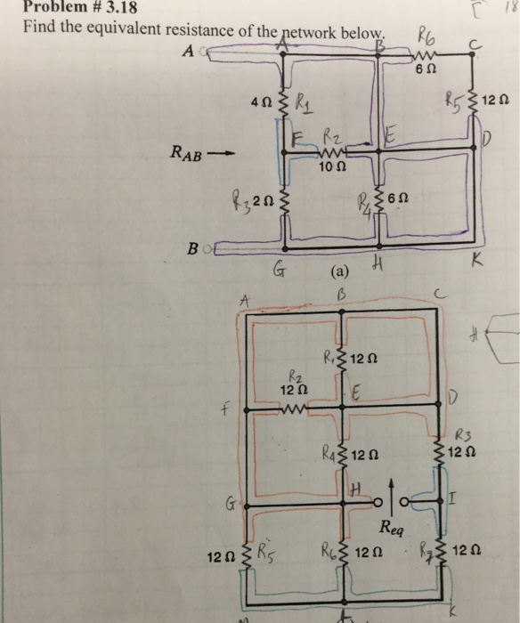Solved Find the equivalent resistance of the network below. | Chegg.com