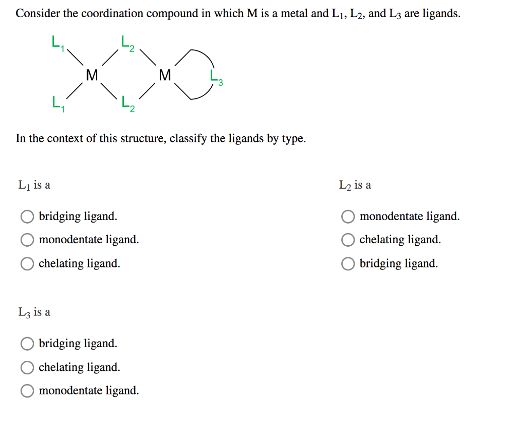 Solved Consider the coordination compound in which M is a | Chegg.com
