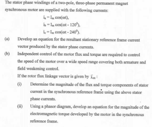 The stator phase windings of a two-pole, three-phase | Chegg.com