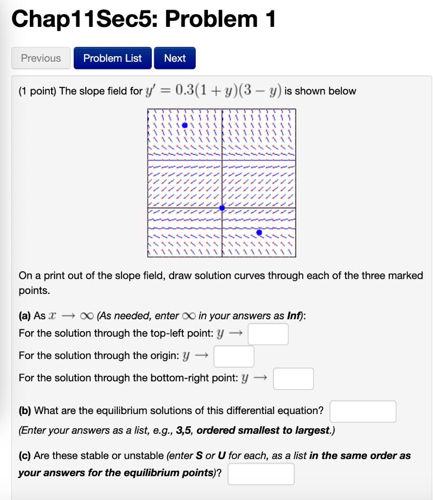 Solved Chap11Sec5: Problem 1 Previous Problem List Next (1 | Chegg.com