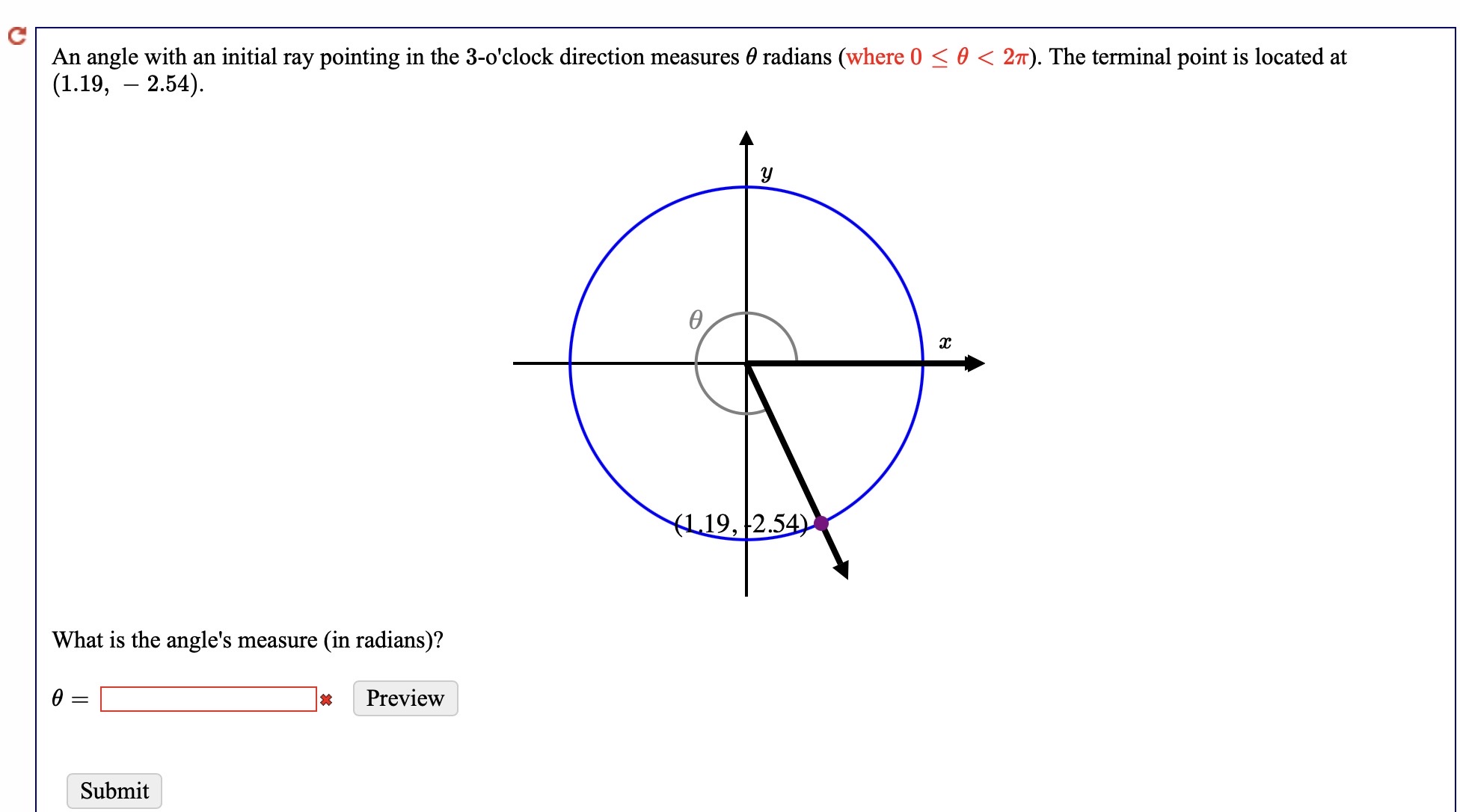 Solved An angle with an initial ray pointing in the 3 | Chegg.com