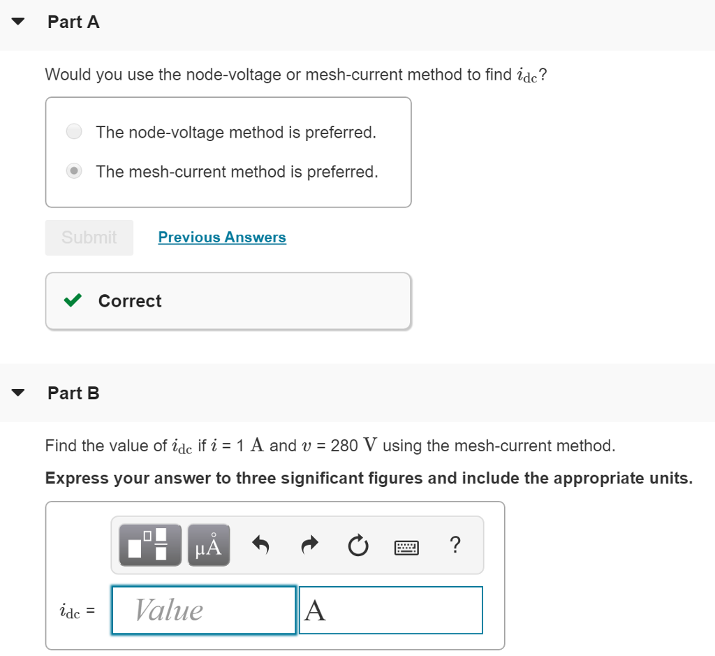Solved Constants The variable dc current source in the | Chegg.com