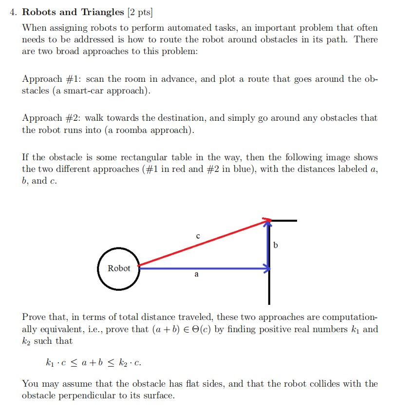 4. Robots and Triangles [2 pts] When assigning robots | Chegg.com