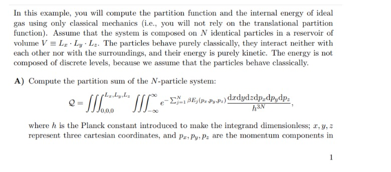 Solved In this example, you will compute the partition | Chegg.com