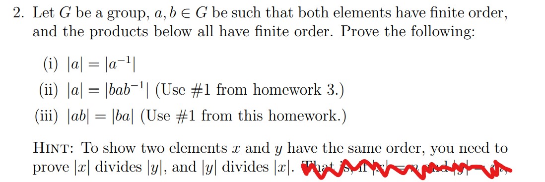 Solved Let G be a group, a,b∈G be such that both elements | Chegg.com