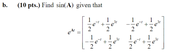 Solved b. (10 pts.) Find sin(A) given that | Chegg.com