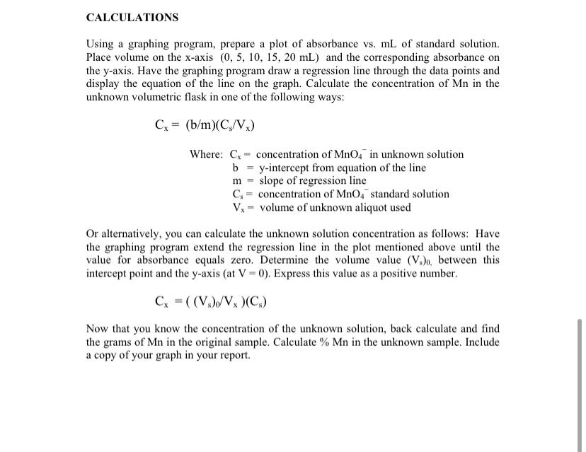 Solved DETERMINATION OF MANGANESE IN STEEL In this | Chegg.com