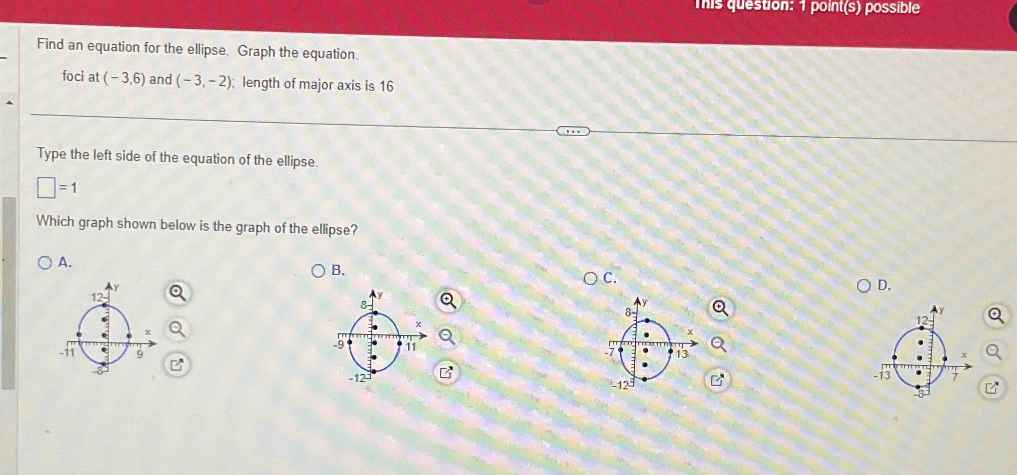 Solved Find an equation for the ellipse. Graph the | Chegg.com