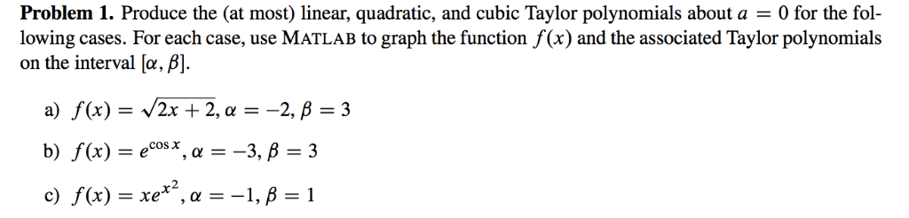 Solved Problem 1 Produce The At Most Linear Quadratic