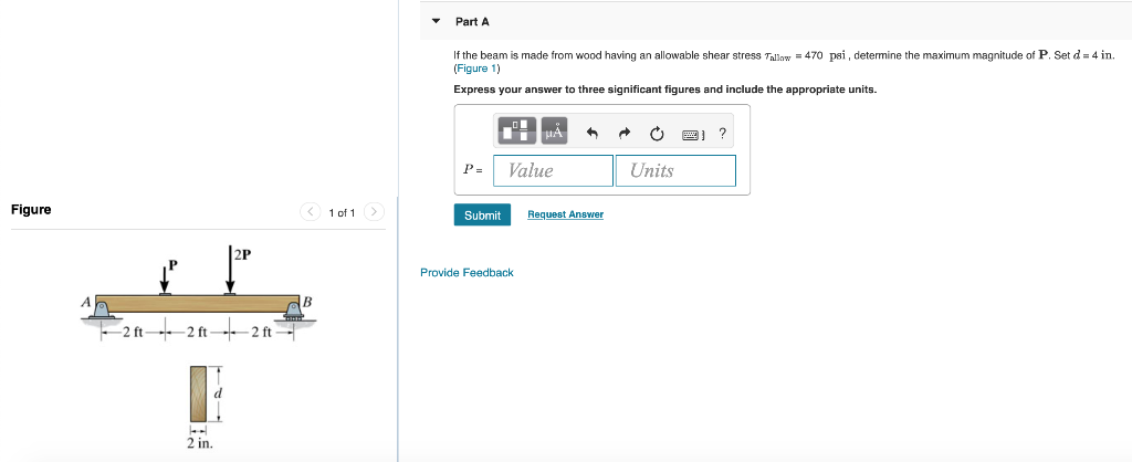 Solved 7.21 If the beam is made from wood having an | Chegg.com