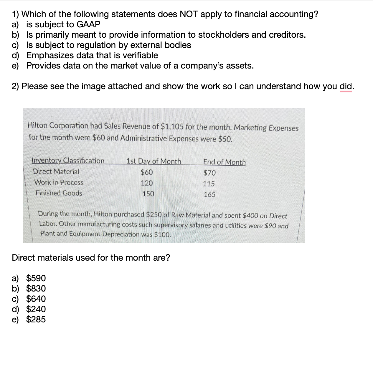 Solved 1) Which of the following statements does NOT apply | Chegg.com