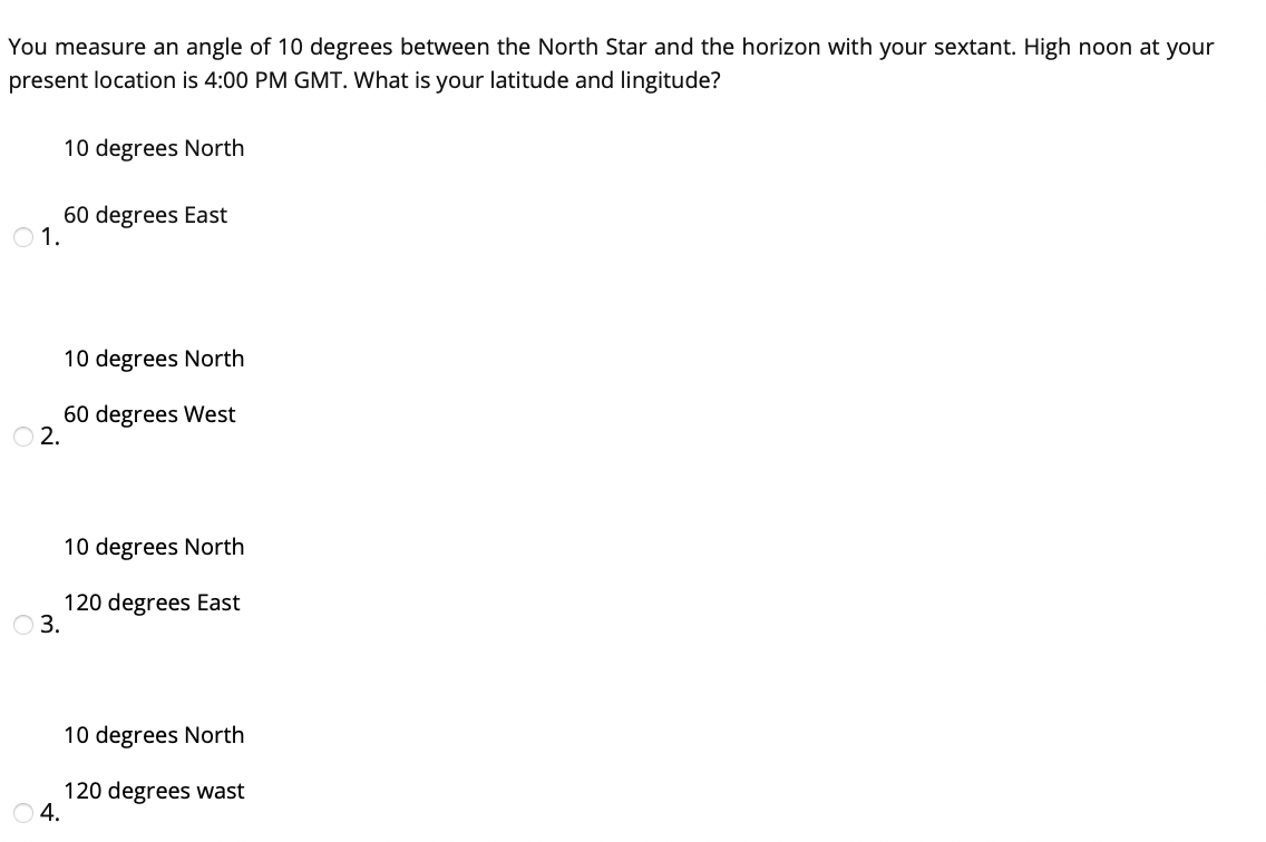 Solved You measure an angle of 10 degrees between the North | Chegg.com