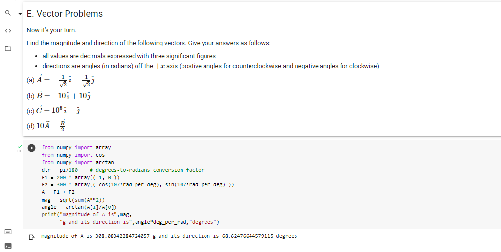 Solved How do I complete these vector problems using the | Chegg.com
