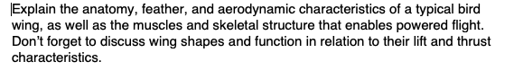 Solved Explain the anatomy, feather, and aerodynamic | Chegg.com
