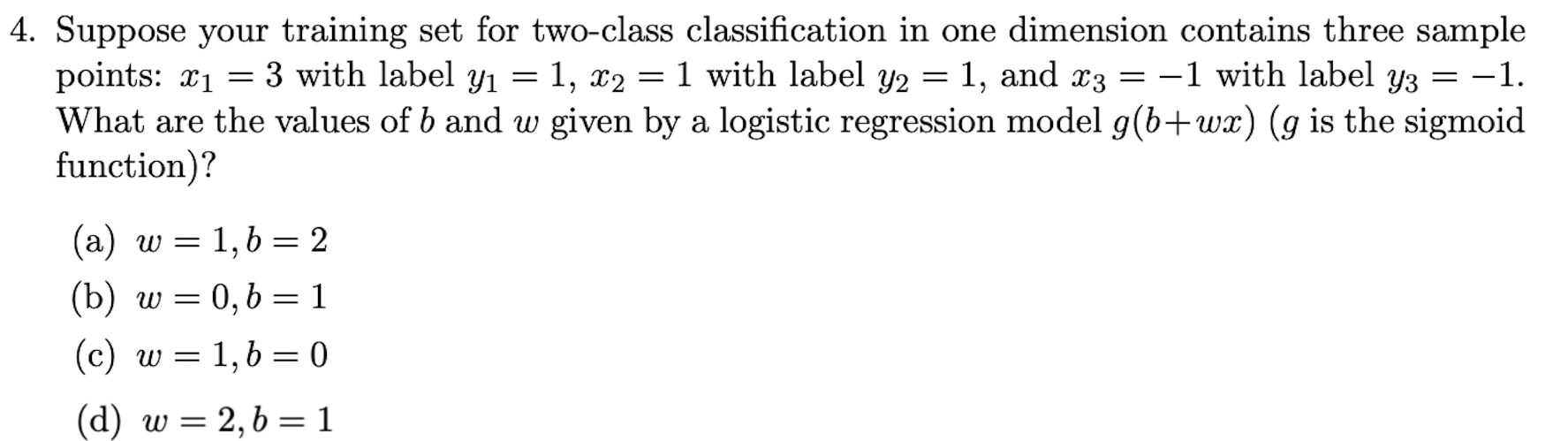 Solved 4. Suppose your training set for two-class | Chegg.com