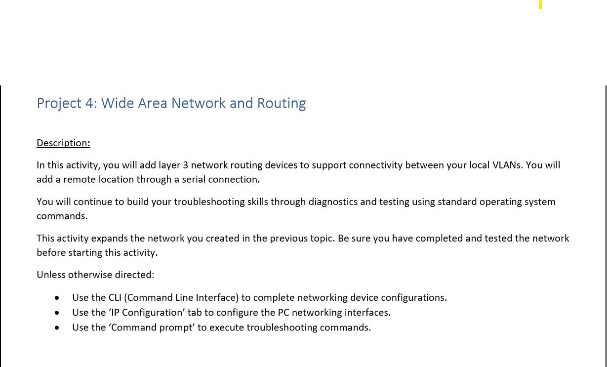 Solved Project 4: Wide Area Network and Routing Description: | Chegg.com