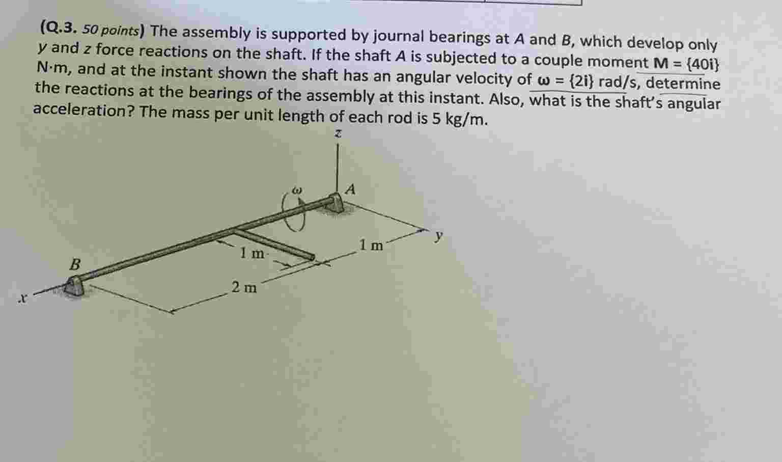 Solved (Q.3. 50 ﻿points) ﻿The assembly is ﻿supported by | Chegg.com