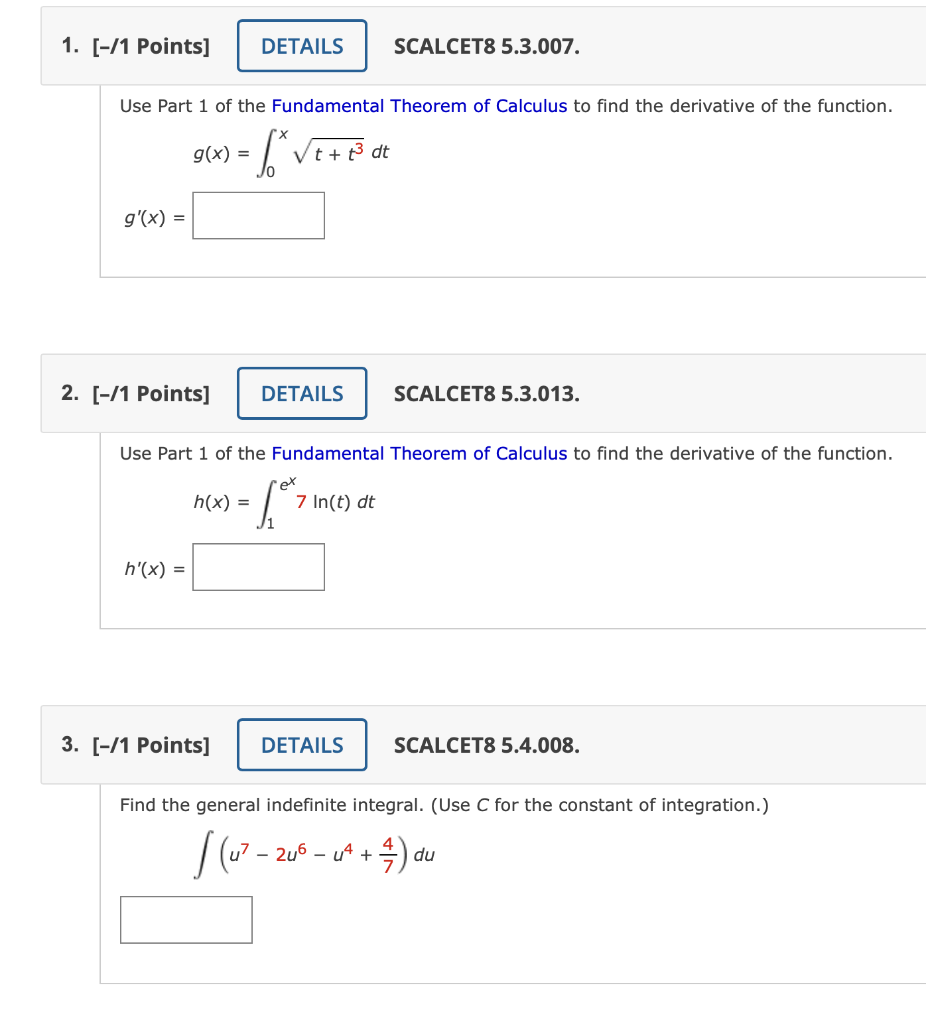 Solved 1. [-/1 Points] DETAILS SCALCET8 5.3.007. Use Part 1 | Chegg.com